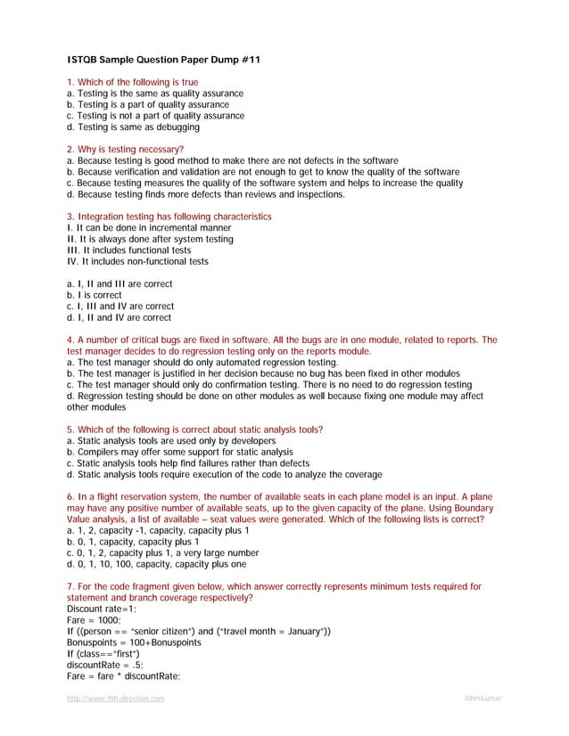 Istqb question-paper-dump-11 | PDF | Computer Software and Applications | Computing