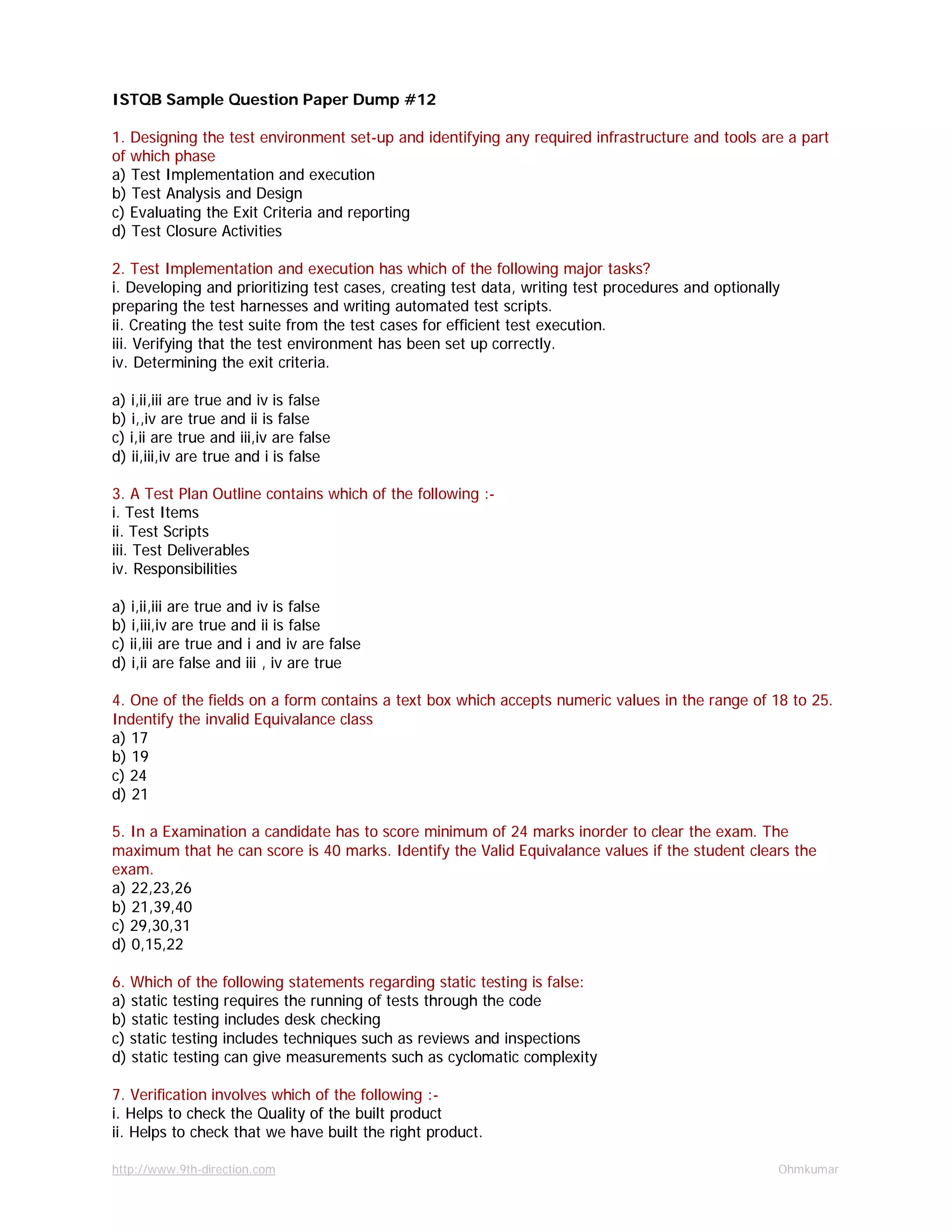 Istqb question-paper-dump-12 | PDF