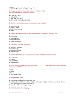 Istqb question-paper-dump-2 | PDF