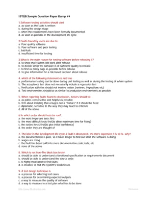 Istqb question-paper-dump-4 | PDF