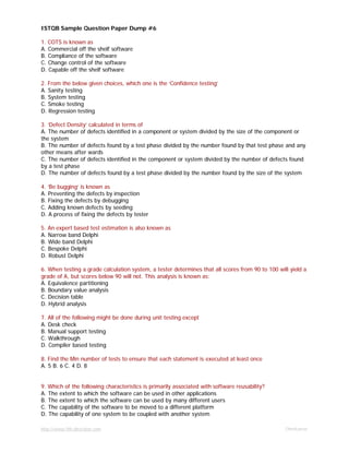 Istqb question-paper-dump-6 | PDF