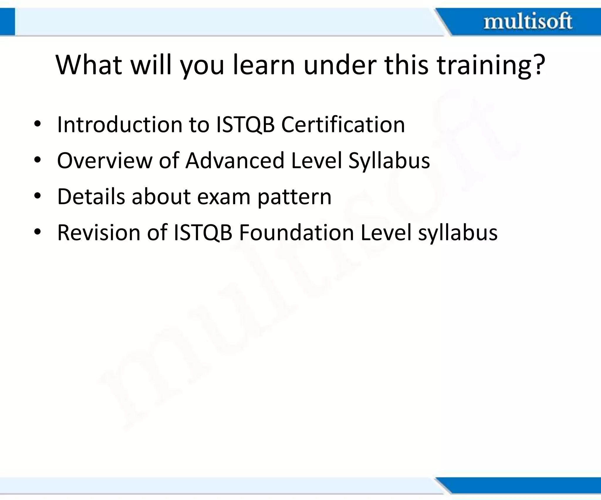 Istqb Advanced Training Ppt