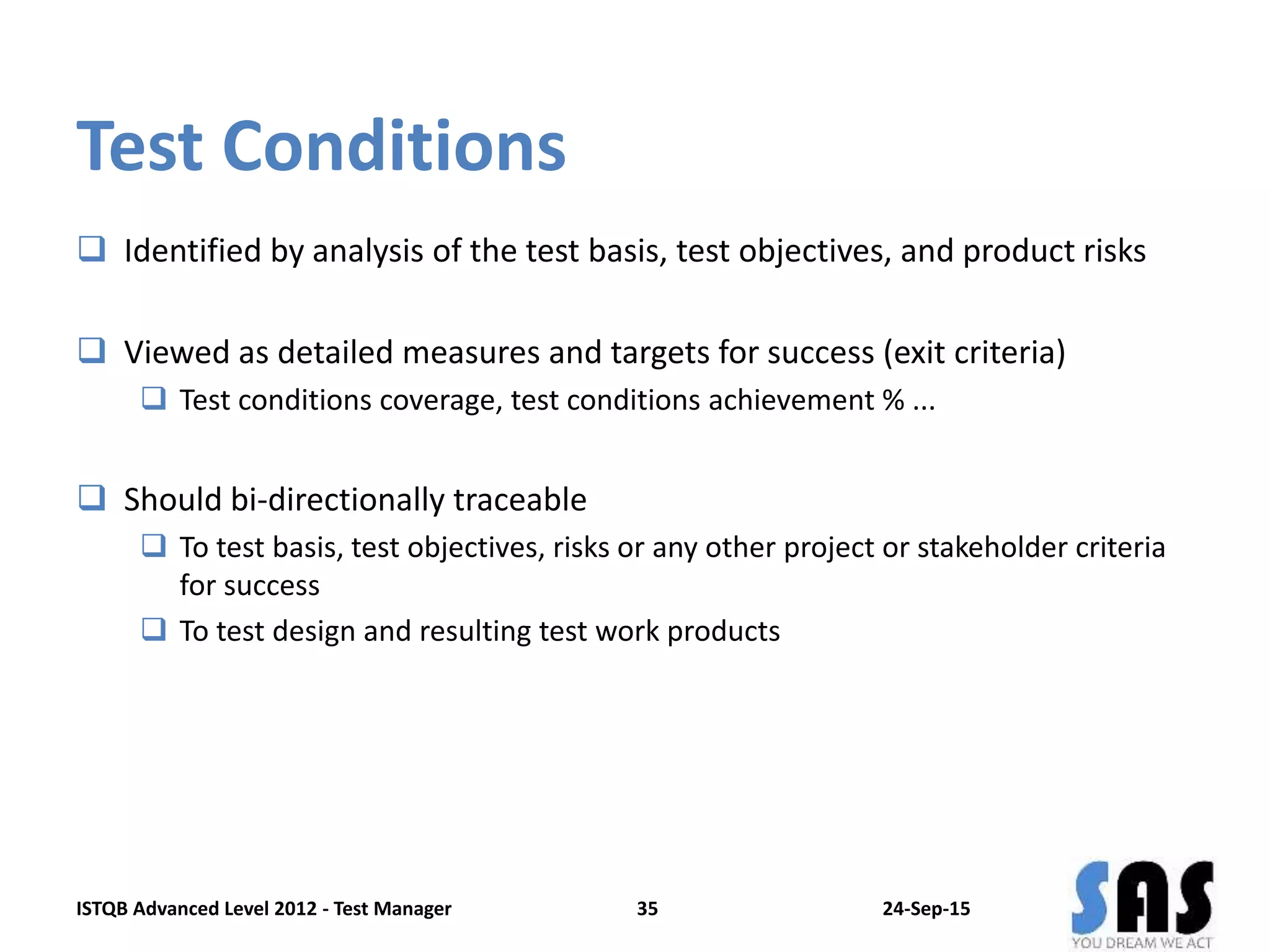 ISTQB Advanced Test Manager Training 2012 - Testing Process | PPT