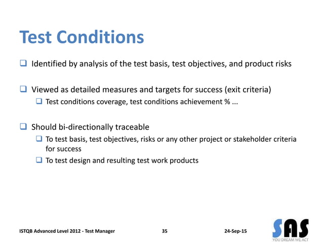 ISTQB Advanced Test Manager Training 2012 - Testing Process | PPT