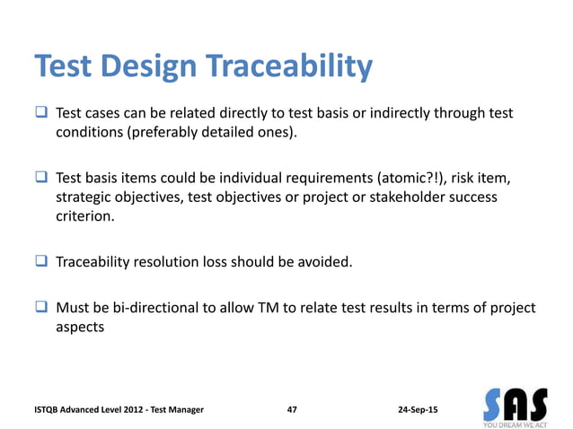 ISTQB Advanced Test Manager Training 2012 - Testing Process | PPT