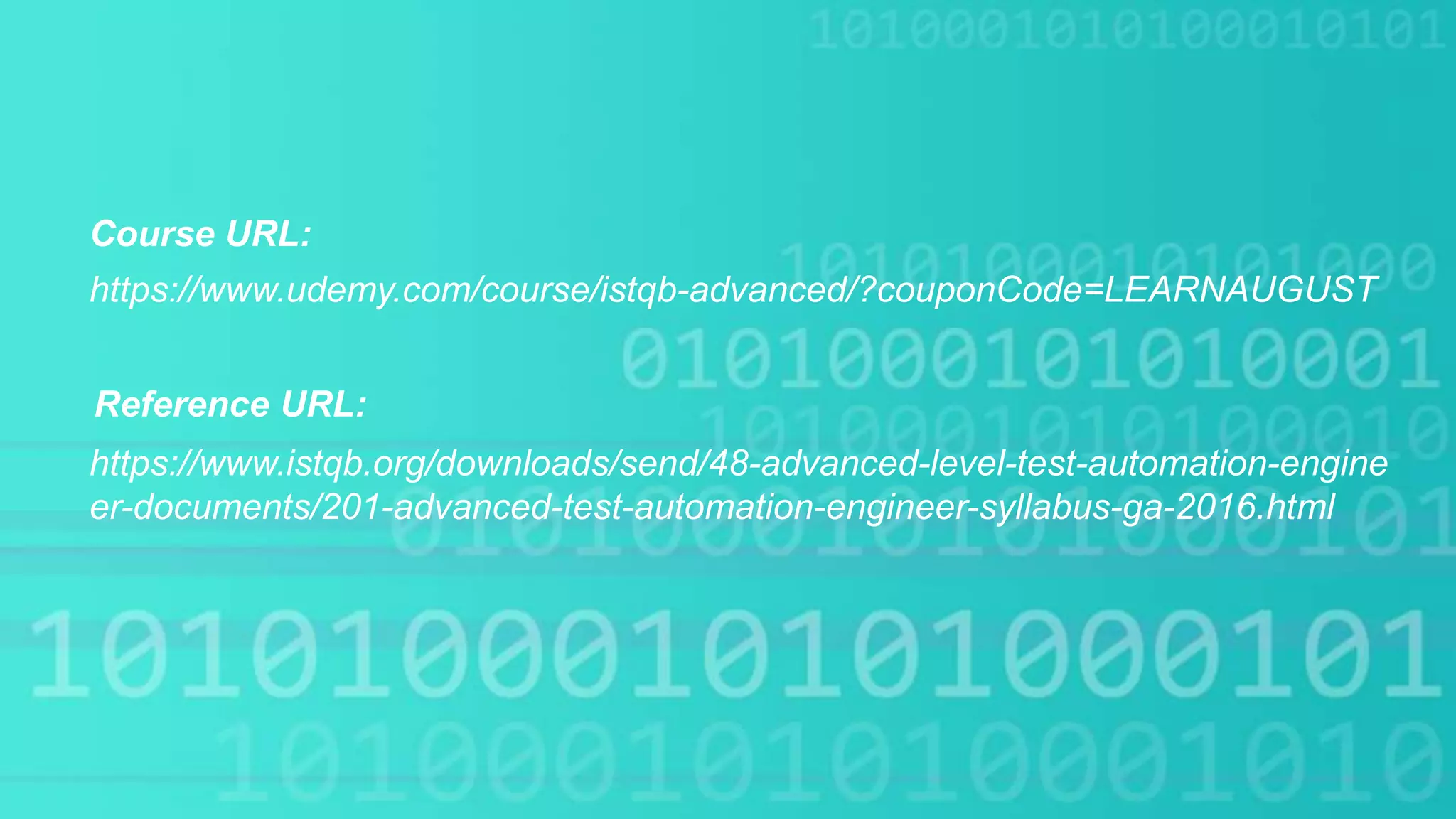 Istqb Advanced Level Test Automation Engineering Training Ppt