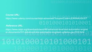 ISTQB Advanced Level Test Automation Engineering Training | PPT