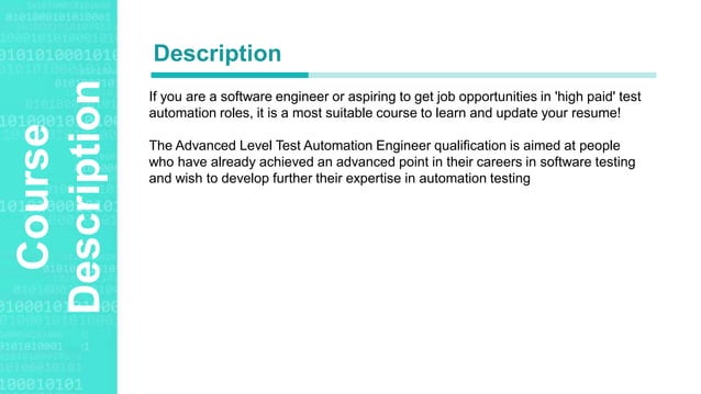 ISTQB Advanced Level Test Automation Engineering Training | PPT