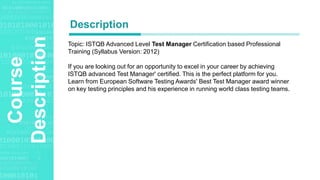 Istqb advanced test manager training course | PPTX