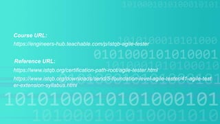 Istqb agile tester foundations professional training | PPTX