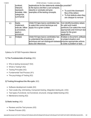 Istqb certification – foundation level syllabus | PDF