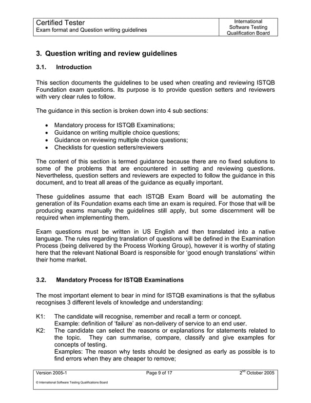 Istqb exam guidelines | PDF