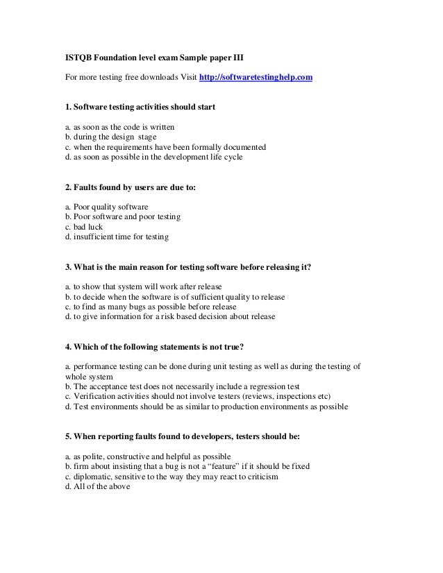 Istqb Exam Samplepaper3 