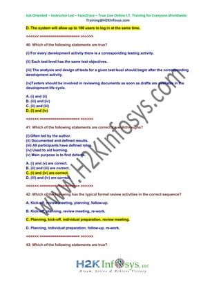 Istqb interview questions By H2KInfosys | PDF