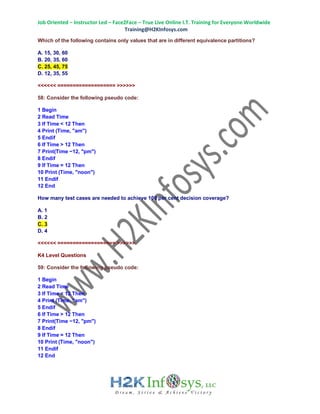 Istqb interview questions By H2KInfosys | PDF