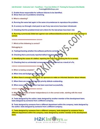 Istqb interview questions By H2KInfosys | PDF