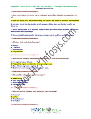 Istqb interview questions By H2KInfosys | PDF
