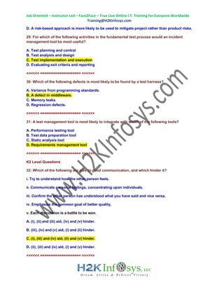Istqb interview questions By H2KInfosys | PDF