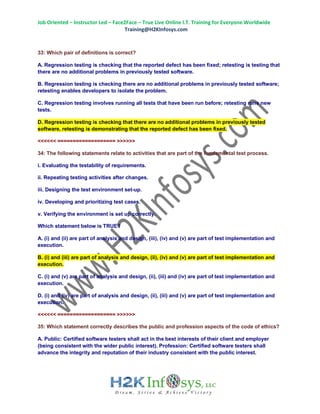 Istqb interview questions By H2KInfosys | PDF