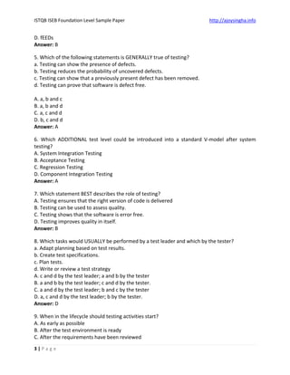 Istqb sample paper 2011- www.ajoysingha.info