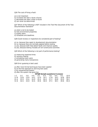 Istqb Sample Questions | DOC