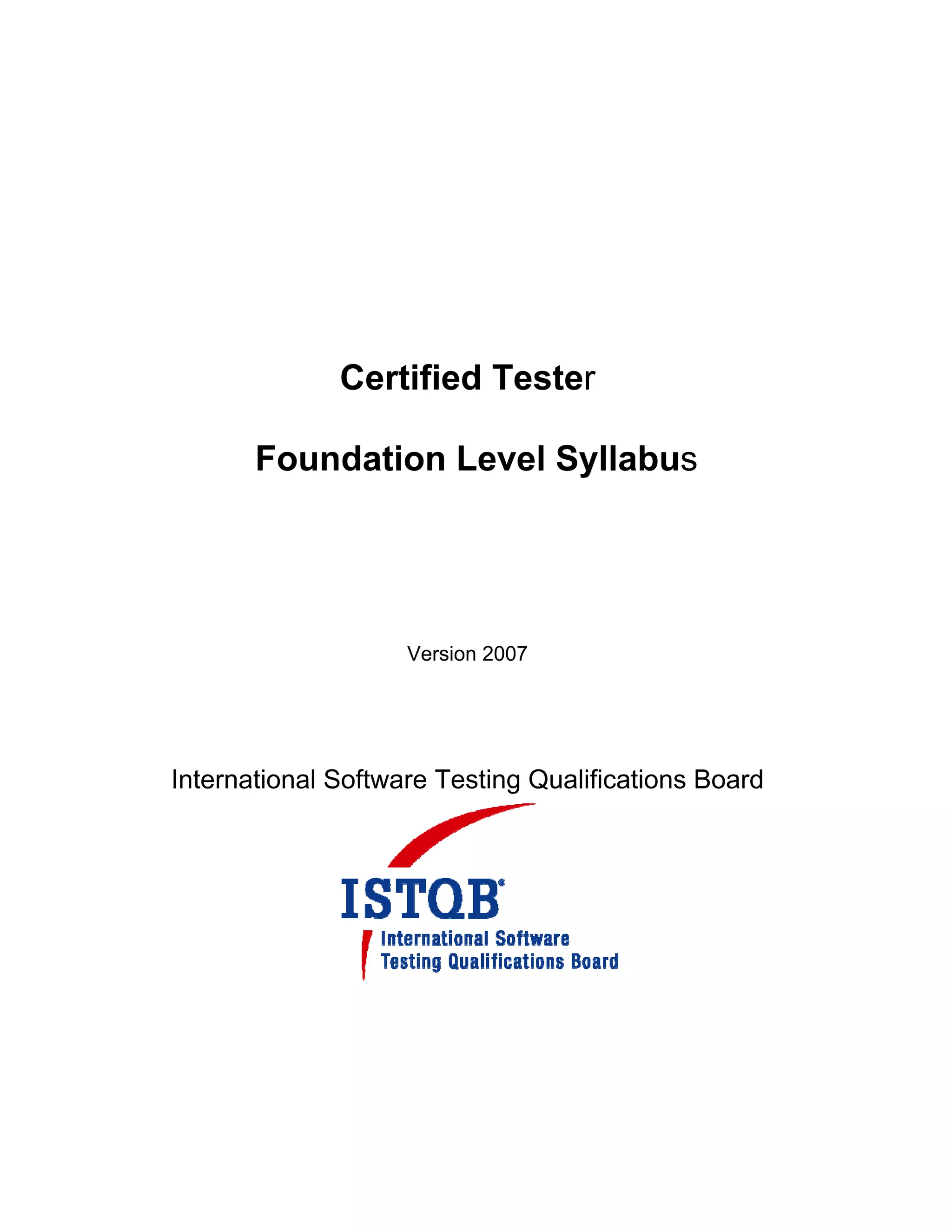 ISTQB Syllabus Foundation | PDF | Computer Software and Applications | Computing