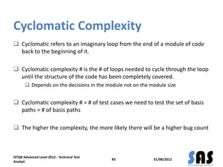 ISTQB Technical Test Analyst 2012 Training - Structure-Based Testing | PPT