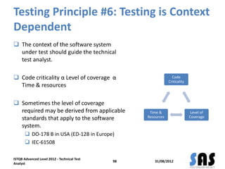 ISTQB Technical Test Analyst 2012 Training - Structure-Based Testing | PPT