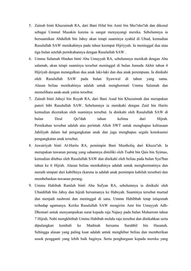 Istri rasulullah | PDF