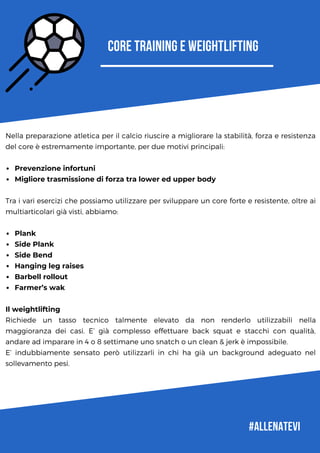 La Preparazione Atletica nel Calcio con i Pesi | PDF