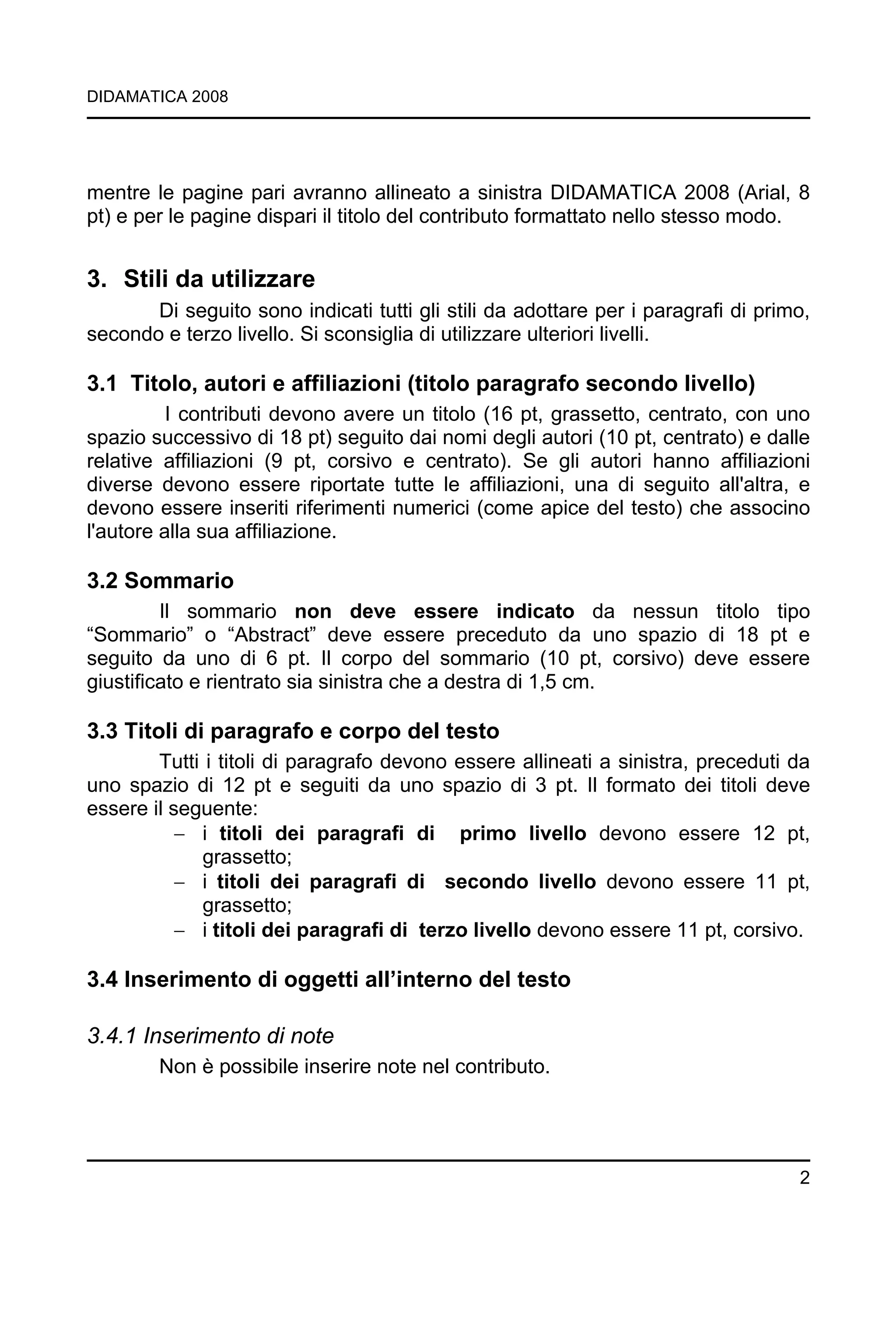 Istruzioni Contributo Finale | PDF