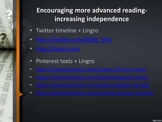 Tools for Reading and Writing in EAL and MFL | PPTX