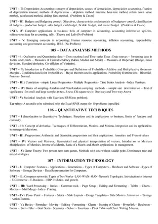 Ist sem revised syllabus | PDF