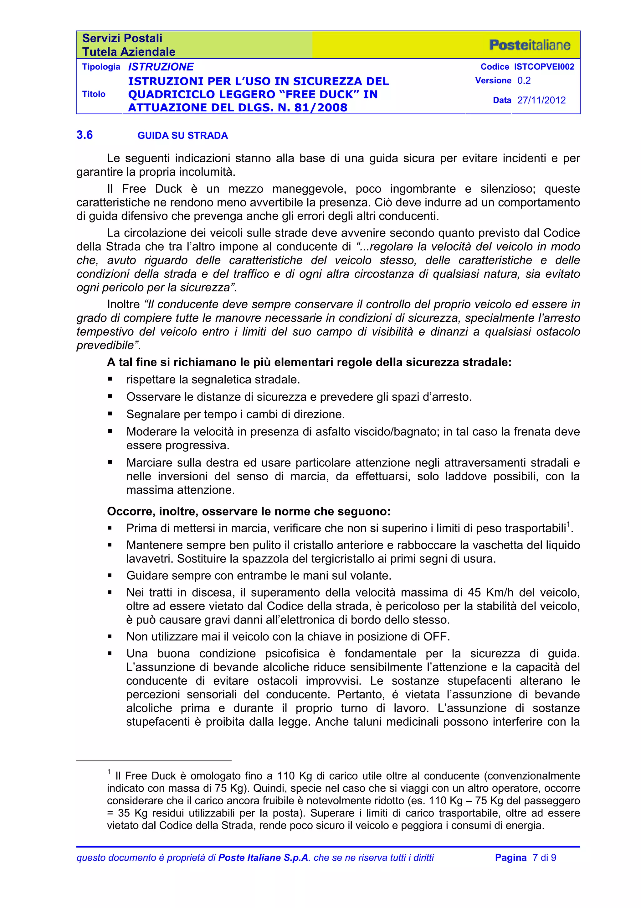 Ist uso in sicurezza veicolo free duck | PDF