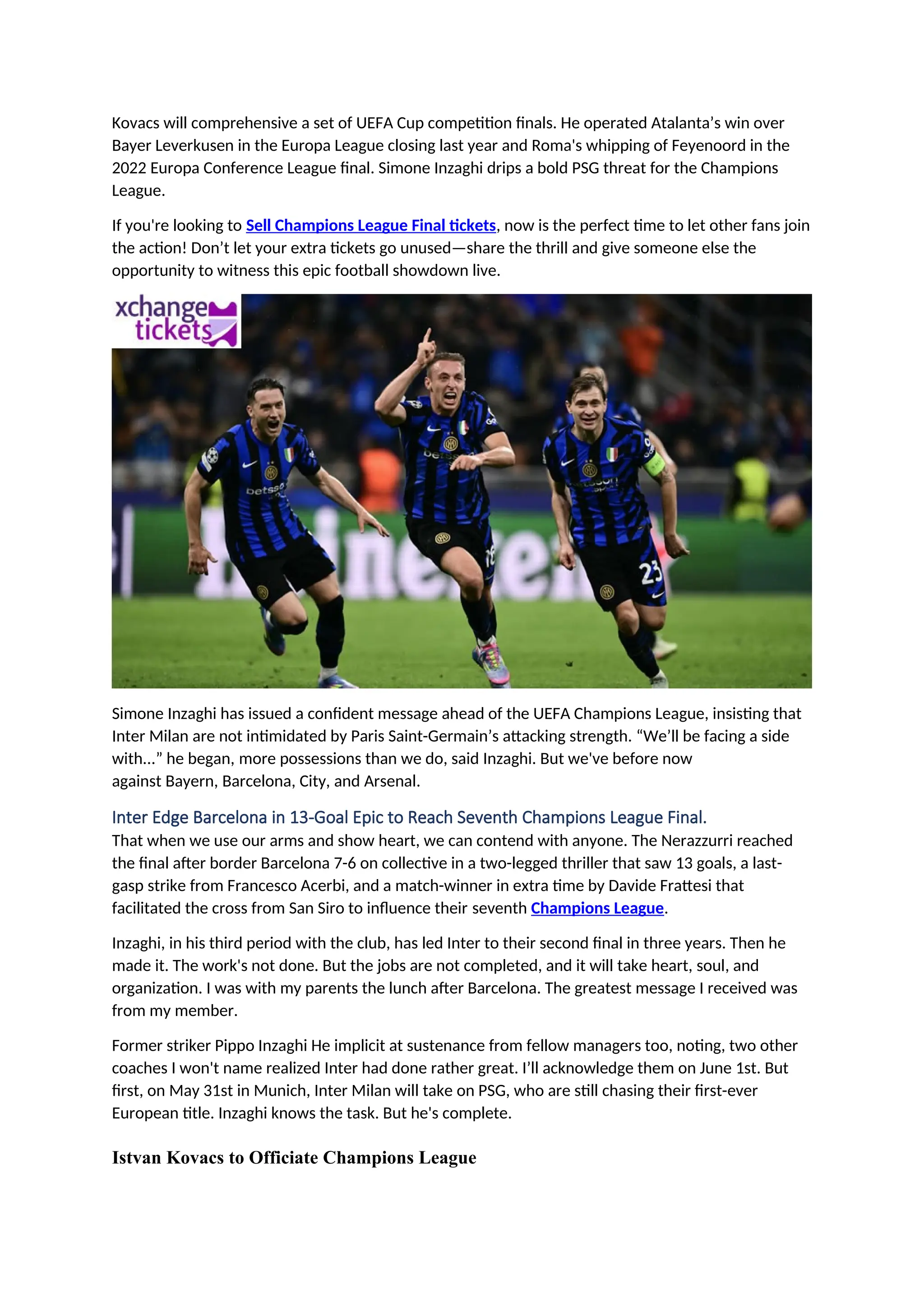 Istvan Kovacs to officiate PSG vs Inter Milan Champions League final.docx