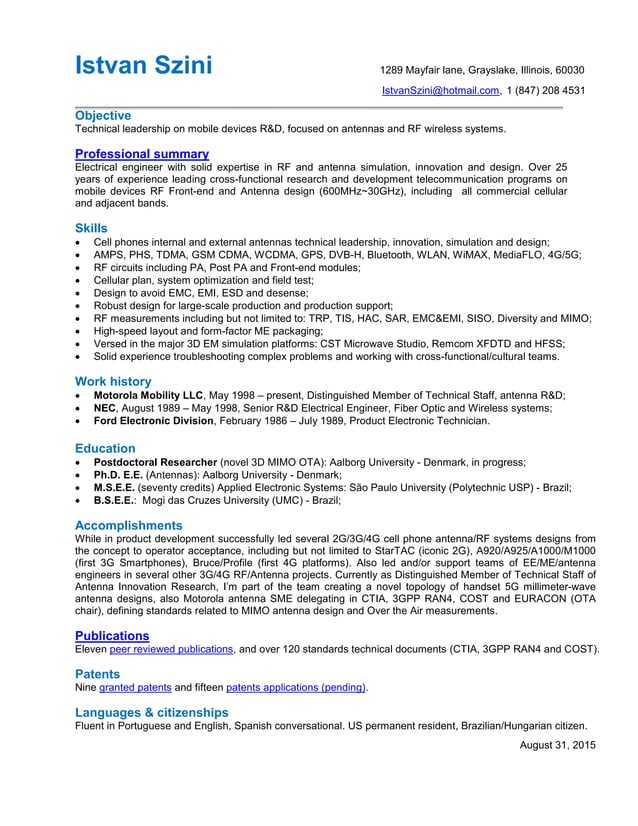 Istvan szini resume | PDF