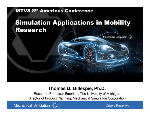Simulation Applications in Mobility Research | PPT