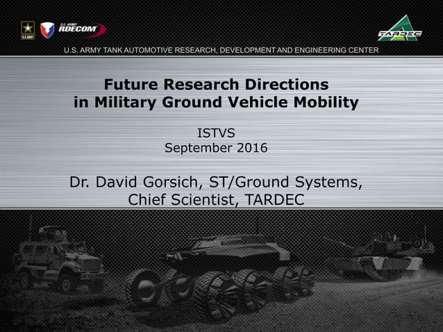 Future Research Directions in Military Ground Vehicle Mobility | PPT