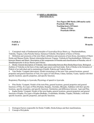 1st year syllabus for bams students | PDF