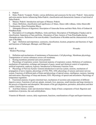 1st year syllabus for bams students | PDF