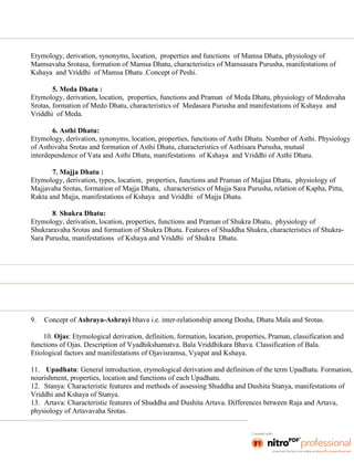 1st year syllabus for bams students | PDF