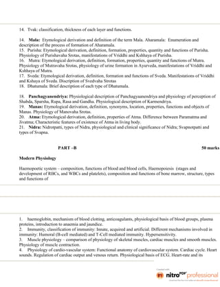 1st year syllabus for bams students | PDF