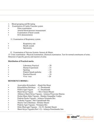 1st year syllabus for bams students | PDF