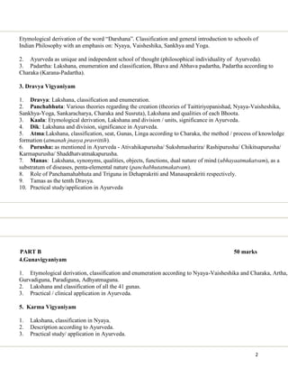 1st year syllabus for bams students | PDF