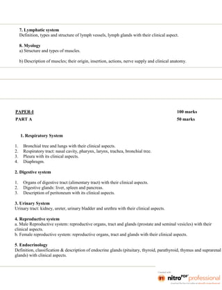 1st year syllabus for bams students | PDF