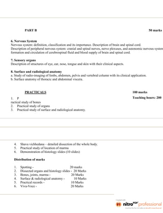 1st year syllabus for bams students | PDF