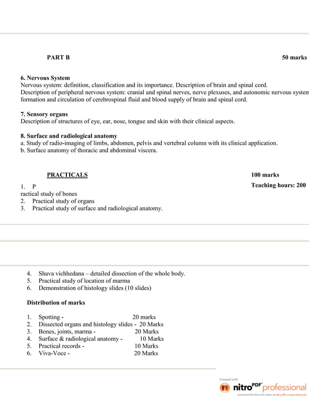 1st year syllabus for bams students | PDF