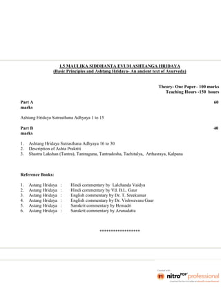 1st year syllabus for bams students | PDF