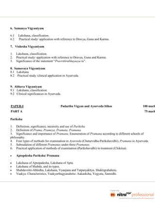 1st year syllabus for bams students | PDF