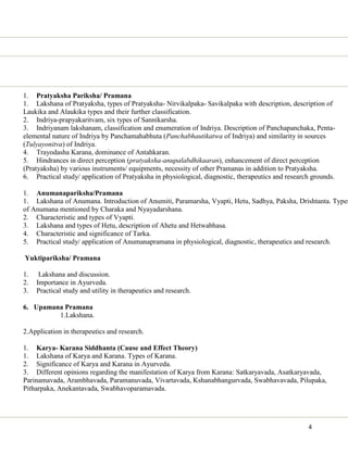 1st year syllabus for bams students | PDF